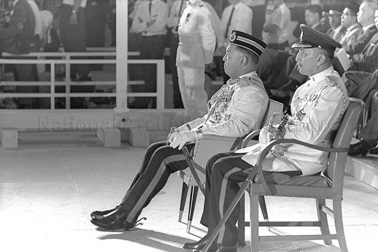 Yang Di-Pertuan Agong Tuanku Syed Putra accompanied by Yang