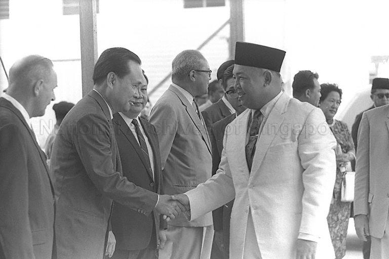 Yang Di-Pertuan Agong Tuanku Syed Putra being greeted by