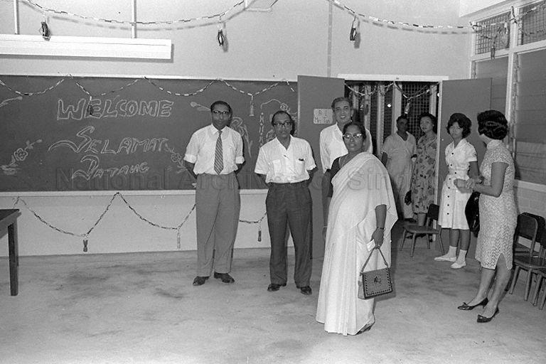 Assemblywoman for Moulmein Mrs C V Devan Nair touring school