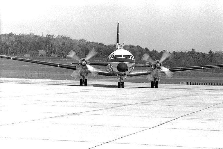 View of plane in which Duke of Edinburgh Prince Philip is