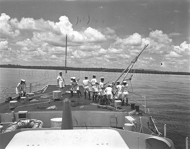 MALAYAN NAVAL FORCE PERSONNEL TRAINING ON BOARD THE SHIP