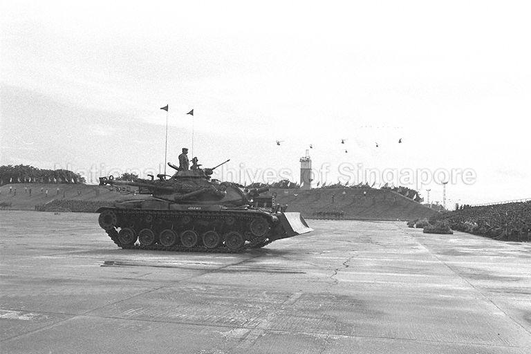 Mobile display of hardware during military parade to mark