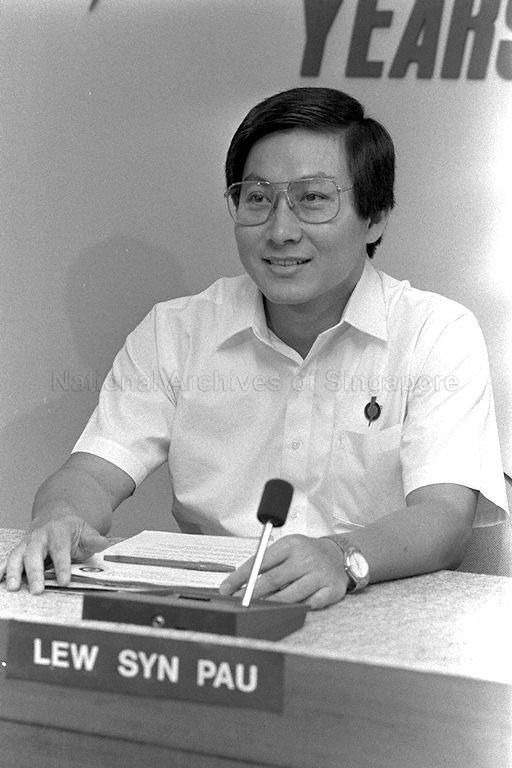 LEW SYN PAU OF THE PEOPLE'S ACTION PARTY (PAP) AT THE PRESS