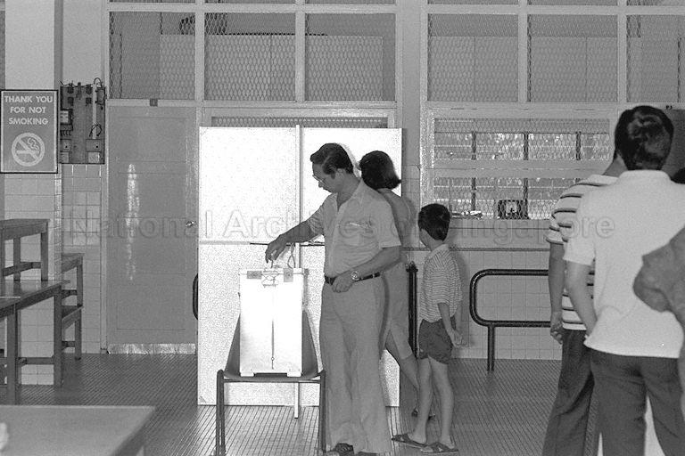 General Election 1988 - Man dropping his ballot paper into