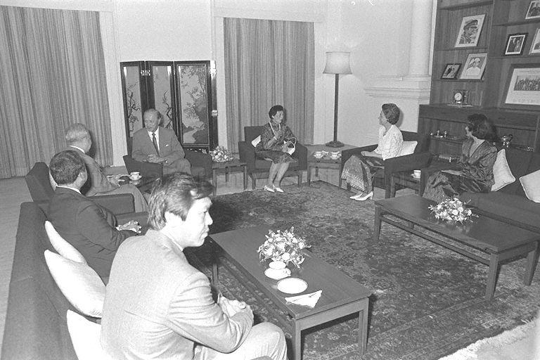 Second from left (clockwise) are son Prince Ranariddh,