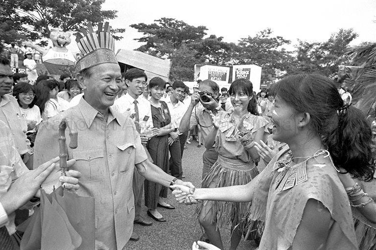 President Wee Kim Wee in a lighthearted moment after being
