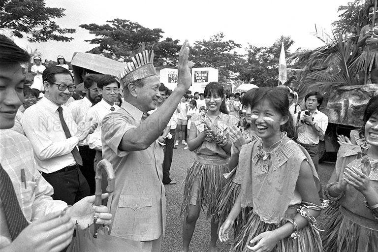 President Wee Kim Wee in a lighthearted moment after being