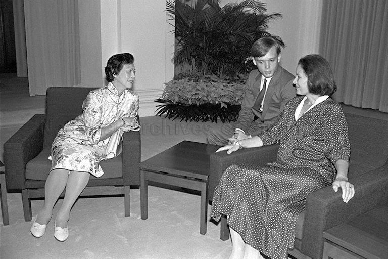 First Lady Mrs Wee Kim Wee with wife of Soviet Ambassador to