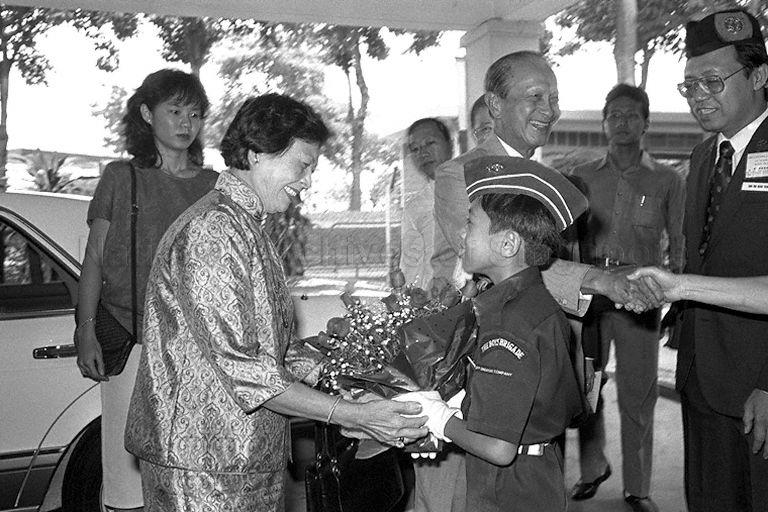 President Wee Kim Wee and First Lady arriving for Boys'