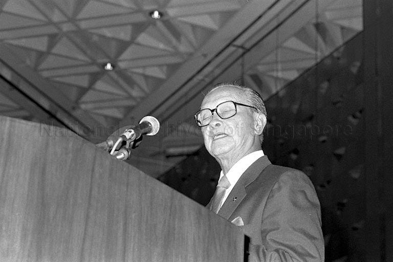 President Wee Kim Wee delivering a speech during College of