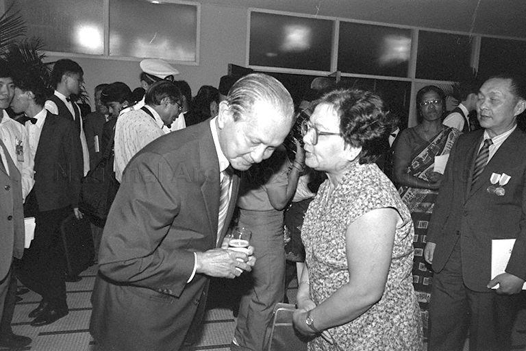 President Wee Kim Wee with guest at the reception during