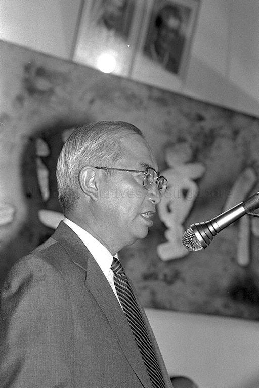 Minister for Finance Dr Richard Hu Tsu Tau speaking during