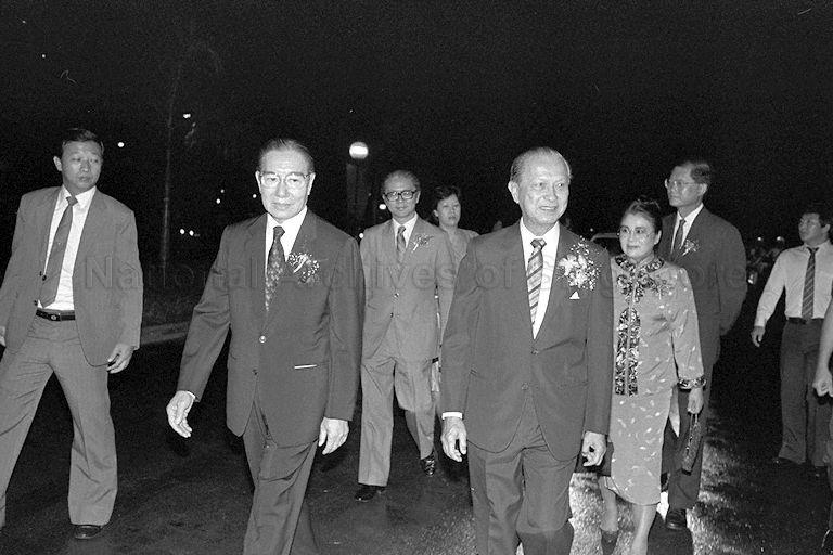 President Wee Kim Wee arriving for opening of Omni-Theatre