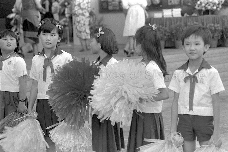 Boon Lay Primary School students waiting to welcome the