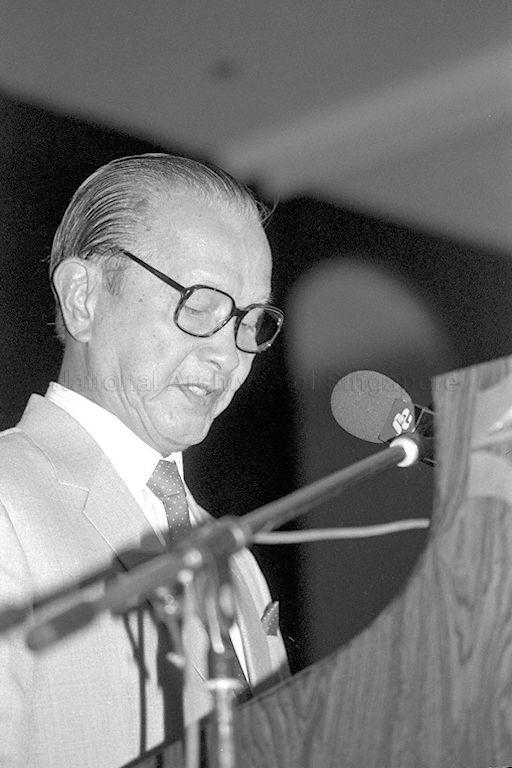 President Wee Kim Wee speaking at launch of eighth Senior