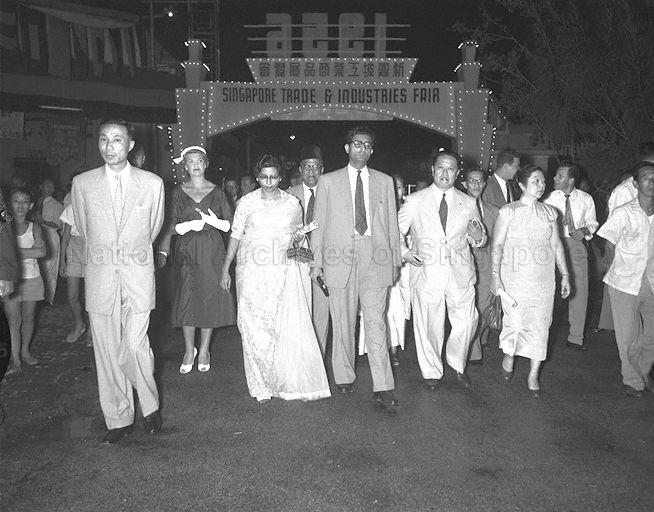 Minister for Commerce and Industry J M Jumabhoy (centre) and