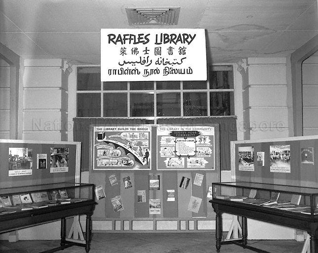 View of exhibits at Community Education Exhibition opened by