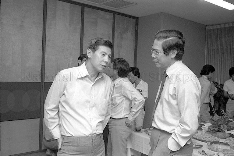 Chairman of Singapore Sports Council Dr Tan Eng Liang (left