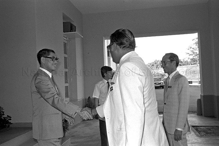 Minister for Home Affairs Chua Sian Chin (left) welcoming