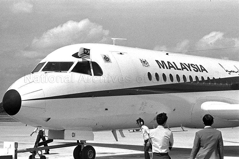 View of Royal Malaysian Air Force aircraft in which the