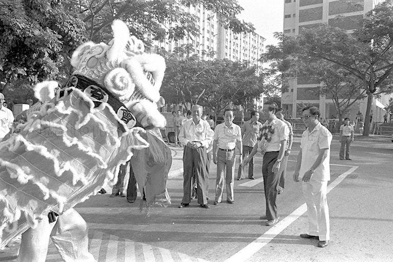Lion dance welcoming arrival of Minister without Portfolio