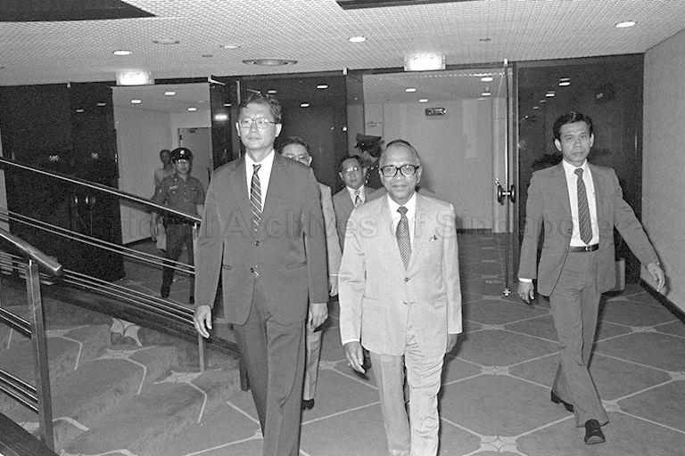 President C V Devan Nair arriving at World Trade Centre to