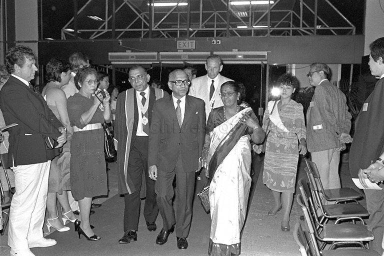 President Devan Nair and First Lady arriving for the 10th