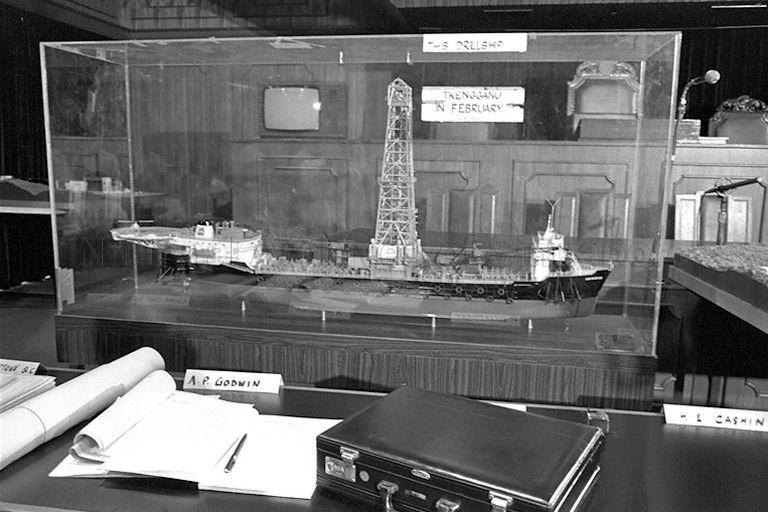 Model of drill ship Eniwetok, owned by Panama-based Kepdrill