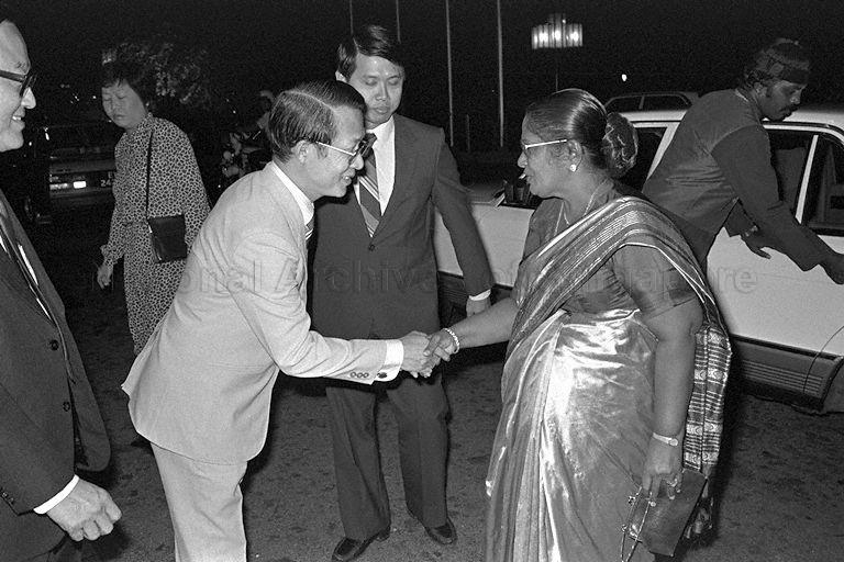 First Lady Mrs Devan Nair arriving for the 31st anniversary