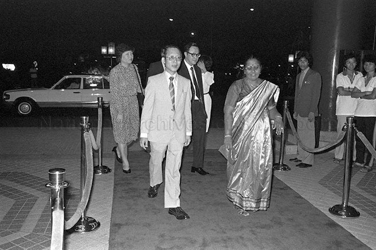 First Lady Mrs Devan Nair arriving for the 31st anniversary