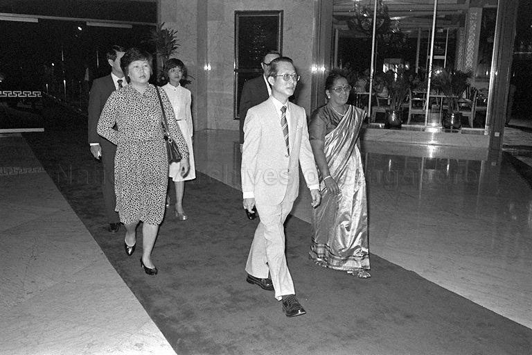 First Lady Mrs Devan Nair arriving for the 31st anniversary