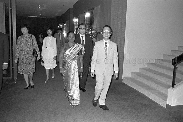 First Lady Mrs Devan Nair arriving for the 31st anniversary