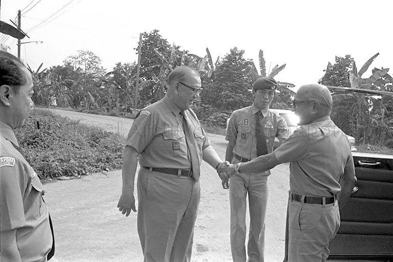 President Devan Nair dressed in scout uniform for the first
