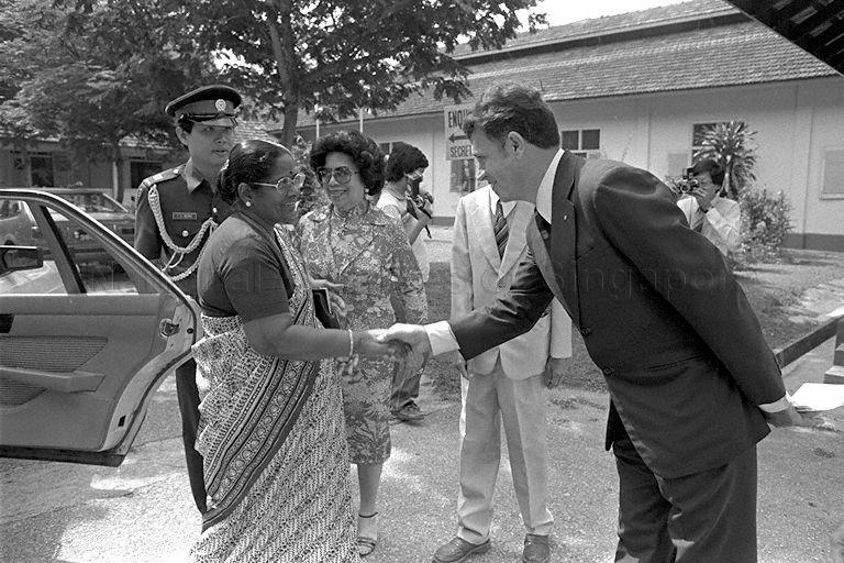 First Lady Mrs Devan Nair arriving for Singapore Anti-