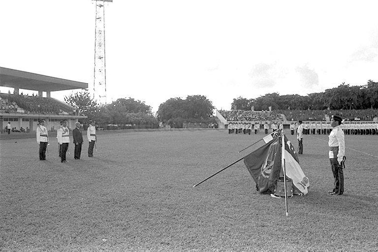 President Devan Nair is about to present the State and