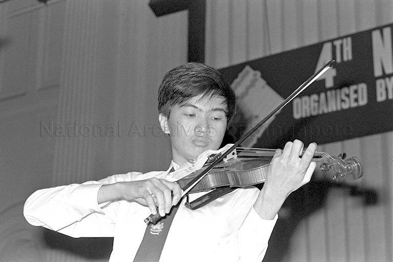 Foo Say Ming, winner of the violin (open) section, is among