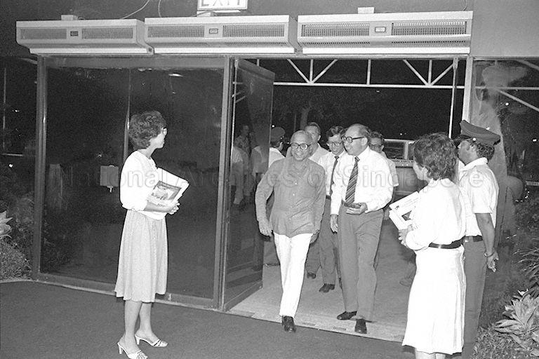 President C V Devan Nair arriving at World Trade Centre to