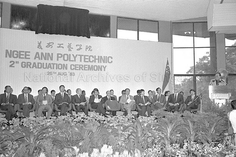 Principal of Ngee Ann Polytechnic Chen Hung speaking at the