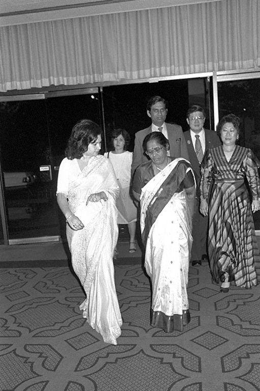 First Lady Mrs C V Devan Nair (centre) arriving for Spastic