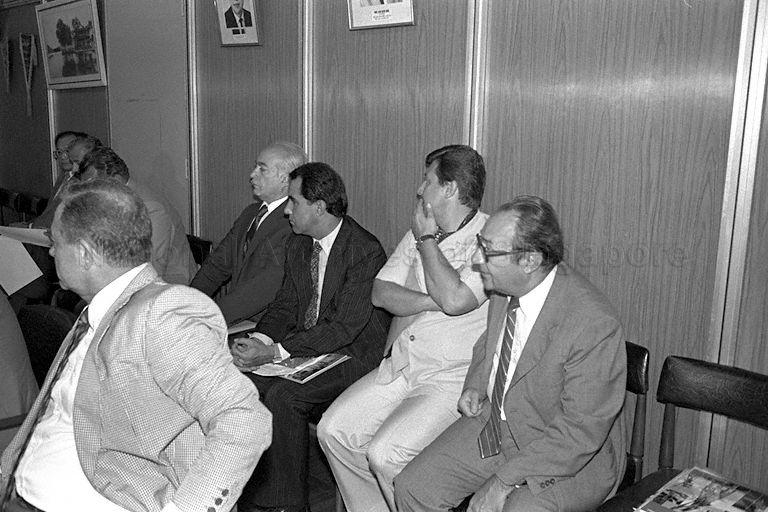Turkish delegation attending a briefing during a visit to