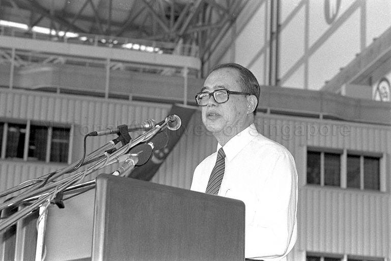 Minister for Finance Hon Sui Sen speaking at official