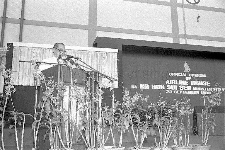 Minister for Finance Hon Sui Sen speaking at official