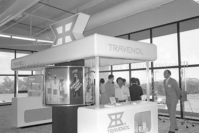 A booth displaying respiratory therapy products at official