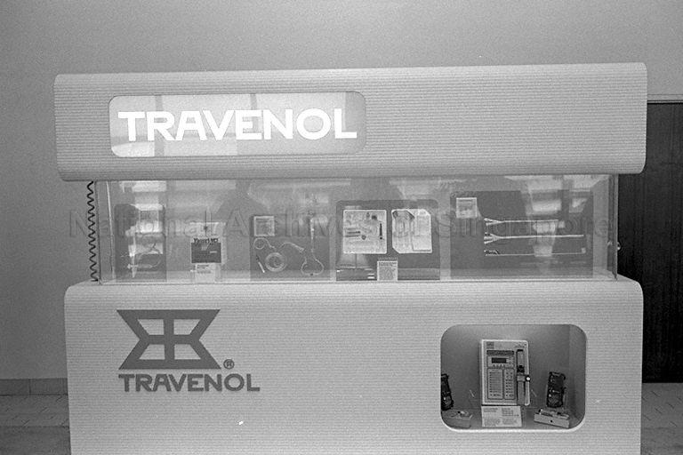 A booth displaying medical care products at official opening