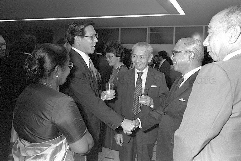 President and Mrs C V Devan Nair at reception after