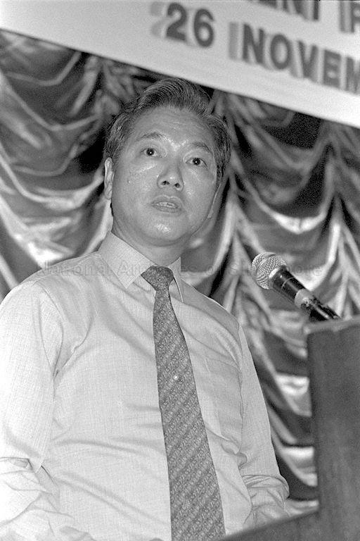 Telecoms' General Manager Goh Seng Kim speaking at opening