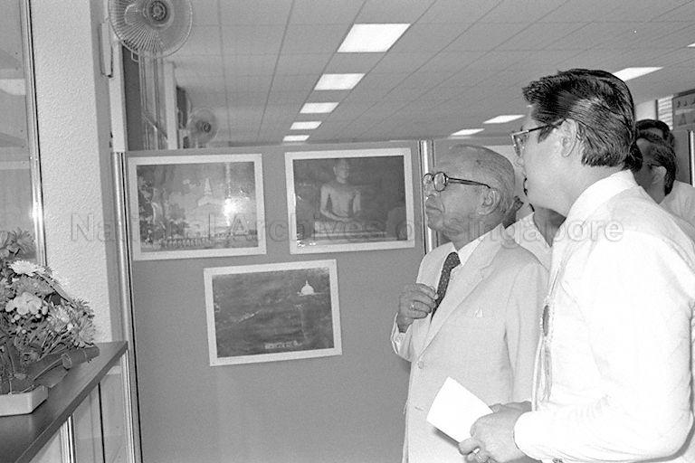 President C V Devan Nair taking a guided tour of the new