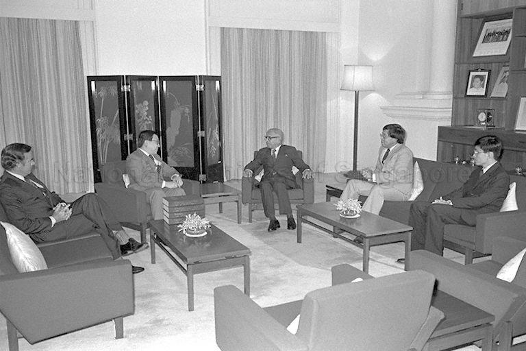 President C V Devan Nair with the 3-member commission of