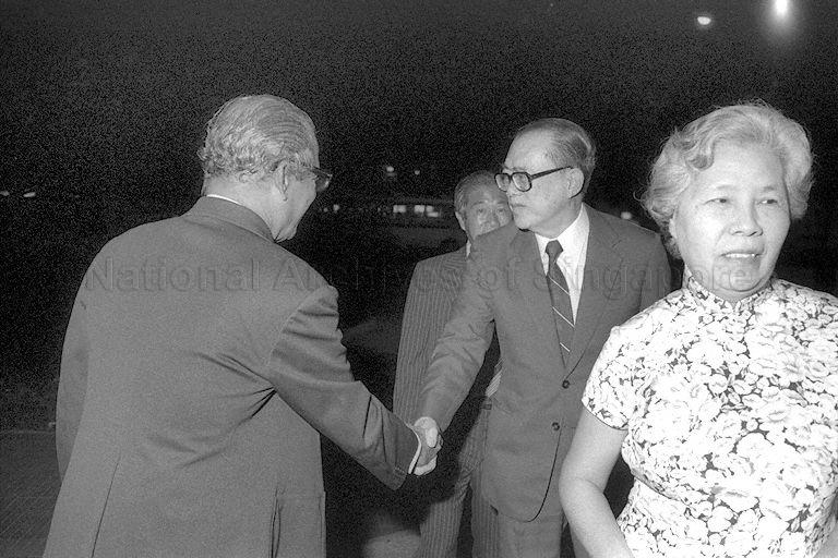 Minister for Finance Hon Sui Sen (second from right) and Mrs