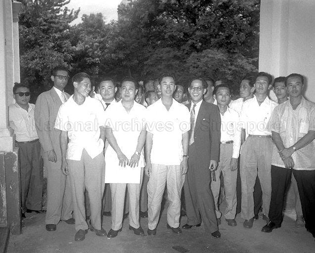Labour Front candidate Lim Ser Puan (foreground, second from
